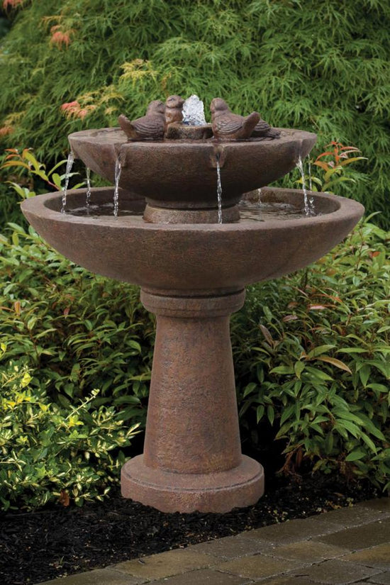 39" Tranquility Spill Fountain With Birds – Massarelli Lawn Ornaments