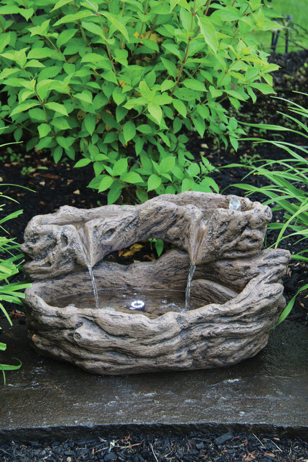 14" Timber Creek Log Fountain – Massarelli Lawn Ornaments