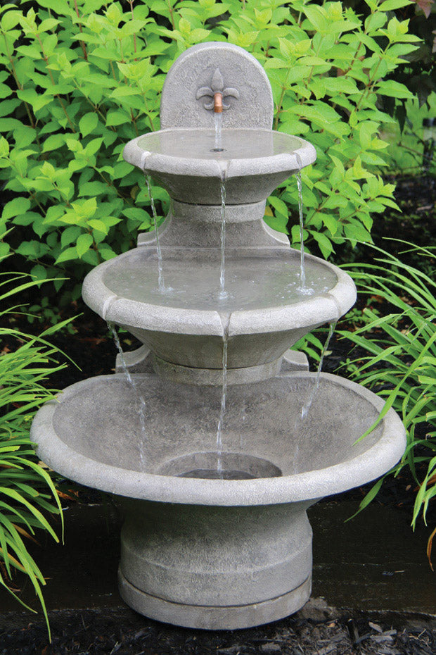 Fleur De Lis Tiered Wall Fountain – Massarelli Lawn Ornaments