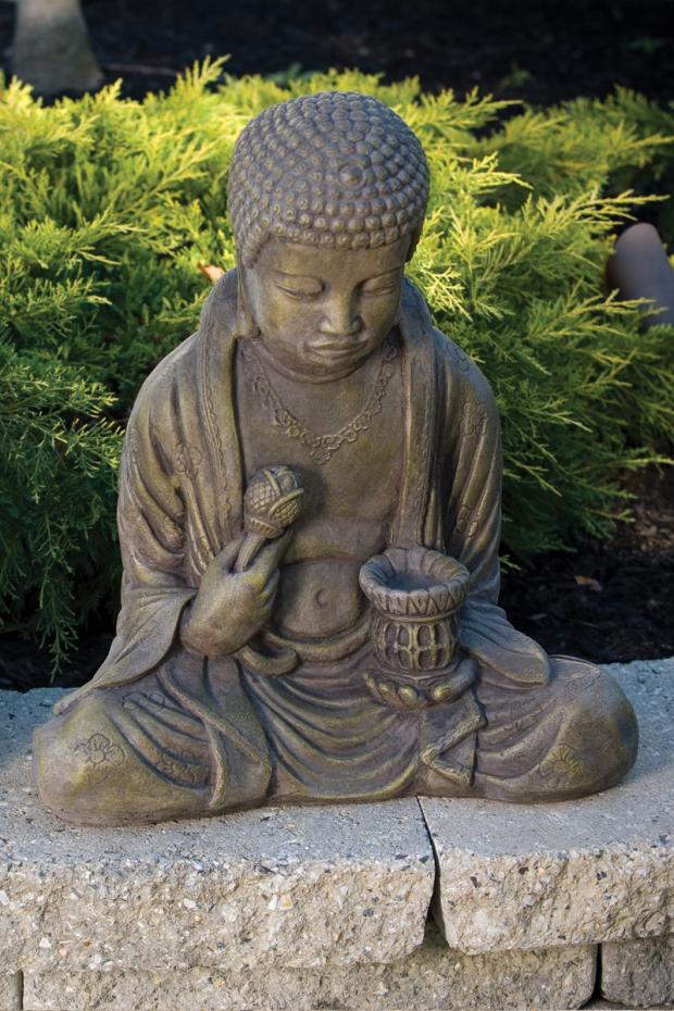 Buddha With Lantern – Massarelli Lawn Ornaments