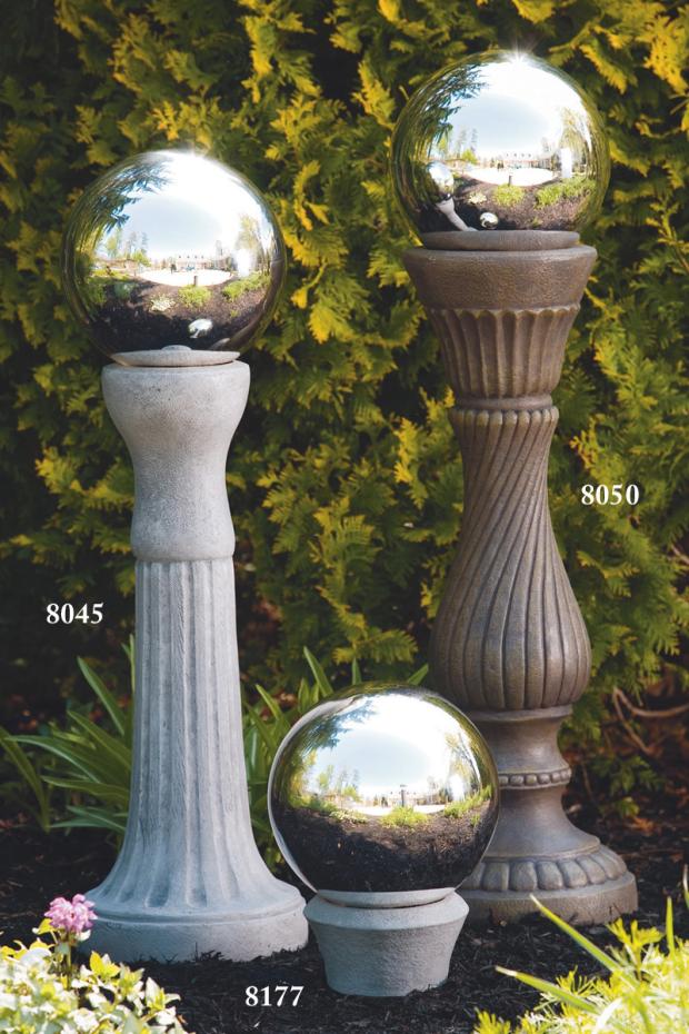 Fluted Globe Holder – Massarelli Lawn Ornaments