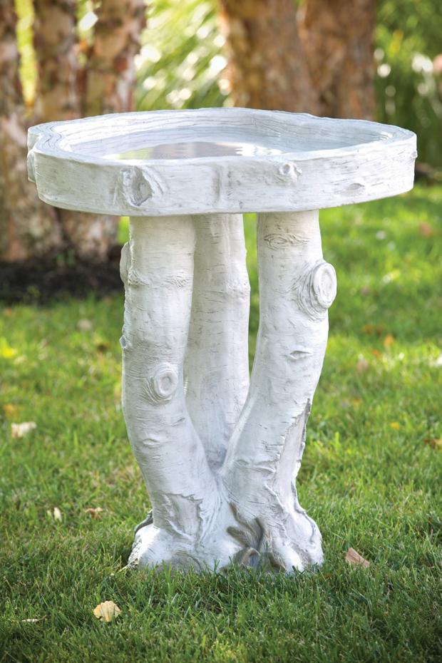 Birchwood Bird Bath – Massarelli Lawn Ornaments
