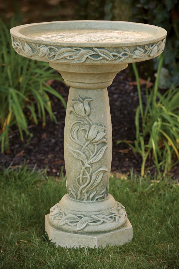 Tulip Garden Bird Bath – Massarelli Lawn Ornaments