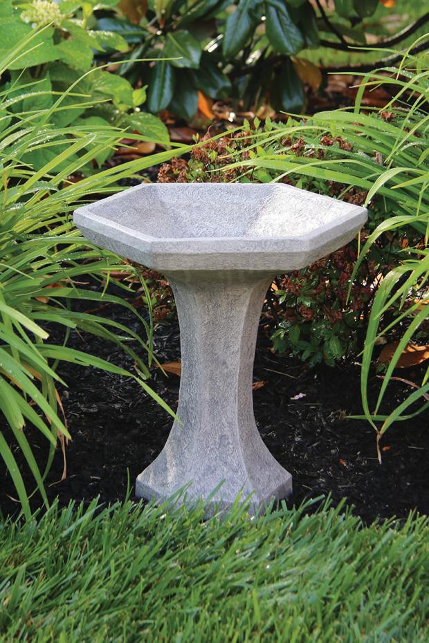 Petite One Piece Hexagon Bird Bath – Massarelli Lawn Ornaments